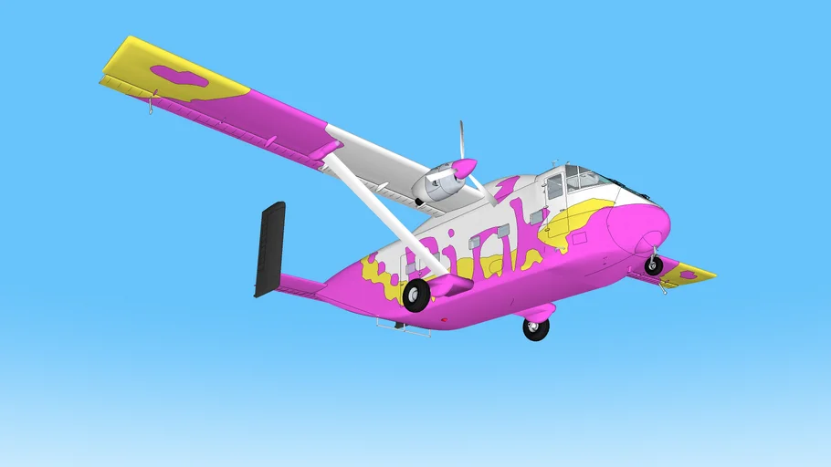 SHORT pink skydiving skyvan -FULL INTERIOR | 3D Warehouse