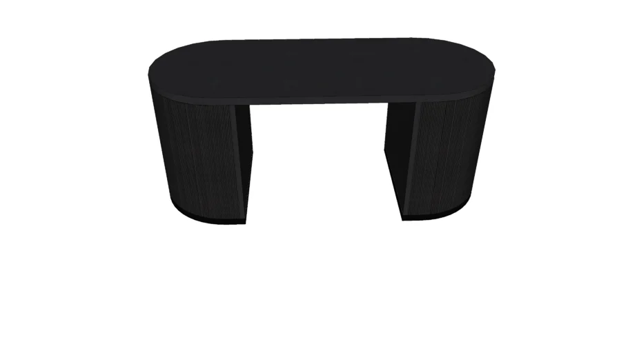 CB2 Reid Oval Black Wood Stage Desk | 3D Warehouse