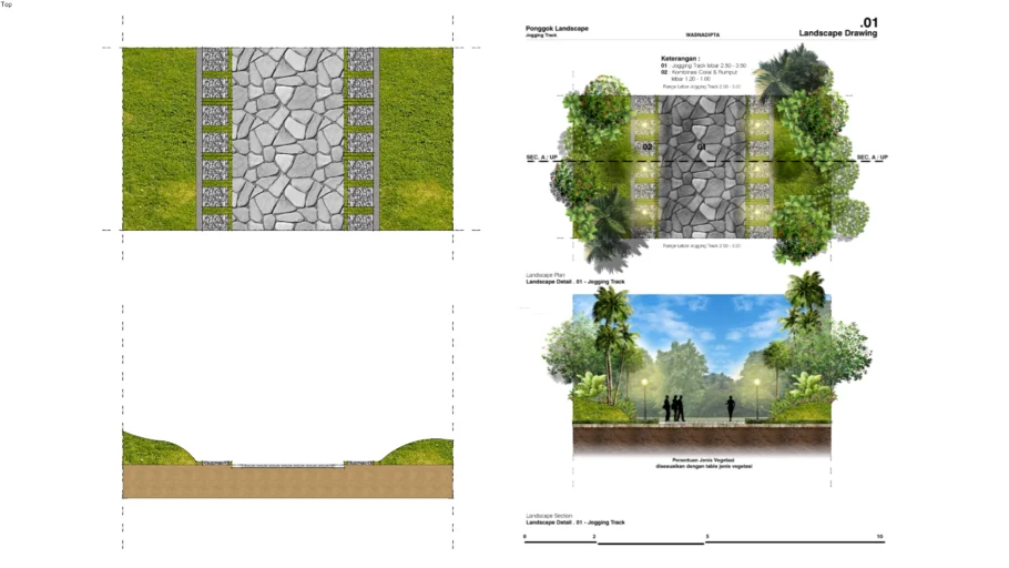 Landscape Detail 01 - Jogging Track Area Landscape | 3D Warehouse