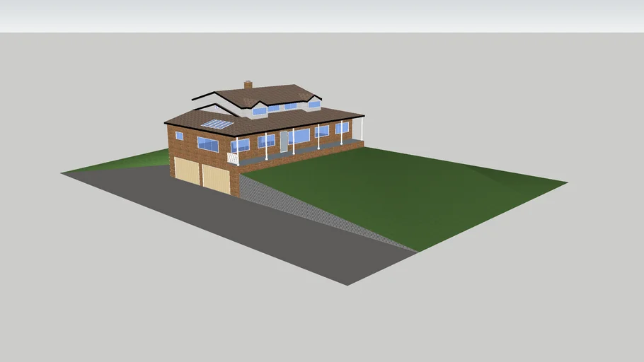 Painted house on a hill | 3D Warehouse