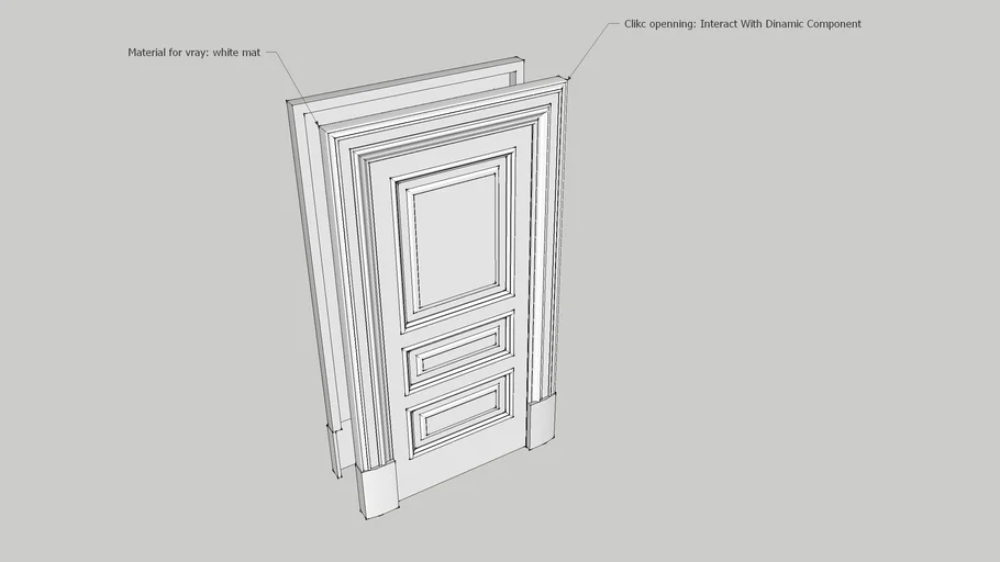 Classical door component, классический дверь, klassik açılan kapı ...