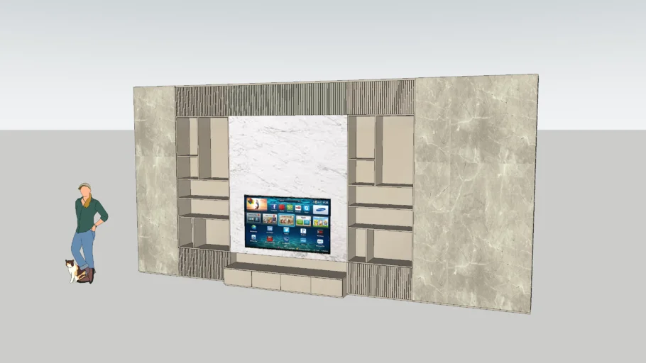 modern tv unit with marble | 3D Warehouse