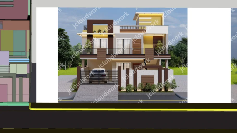 Modern House Design Elevation Ground + 1 floor JCS 18255152024 | 3D ...