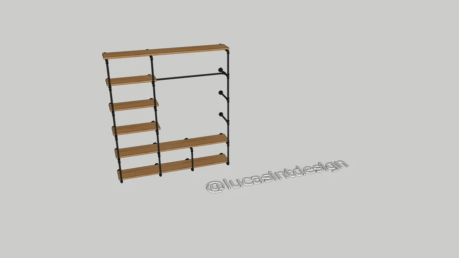 Guarda Roupa Aberto em Cano de PVC | 3D Warehouse