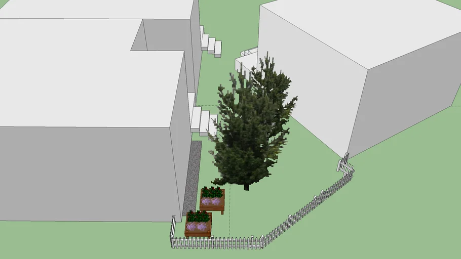 Yard with plant boxes | 3D Warehouse