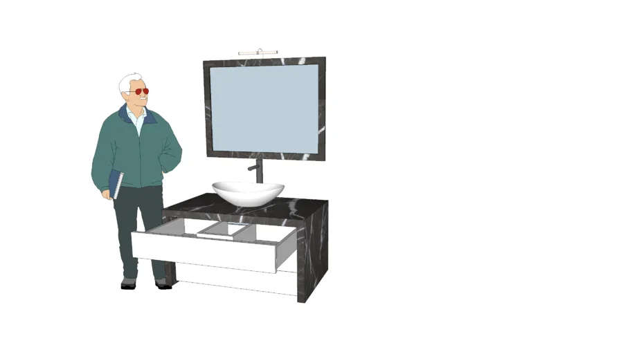 wash basin over counter | 3D Warehouse