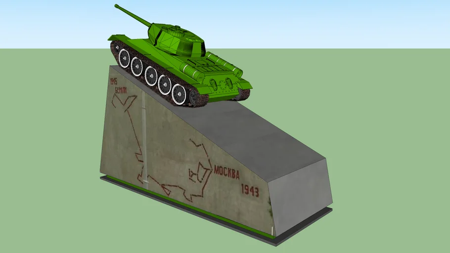 Soviet T-34/85 Medium Tank in ZAISAN memorial | 3D Warehouse