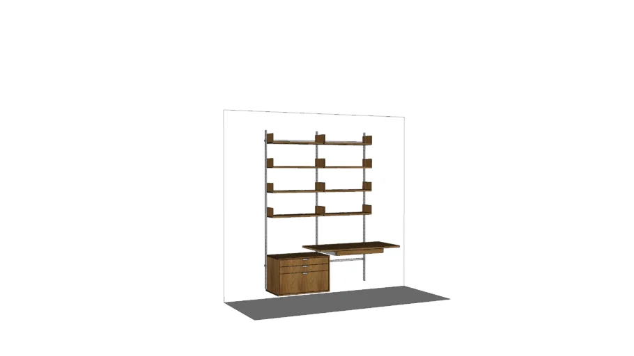 AS4 wall mounted modular office system | 3D Warehouse