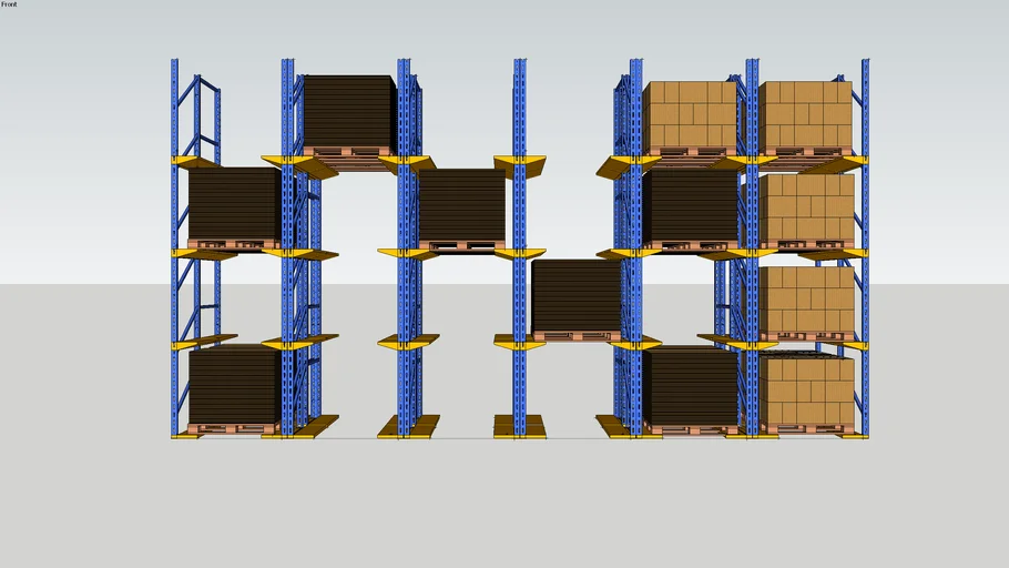 Racks Drive in Pallet Europeo | 3D Warehouse