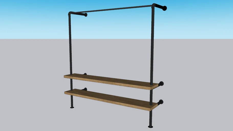 Industrial Shelving Unit Clothes Rack | 3D Warehouse