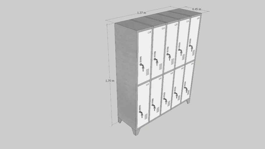 FULL LOCKERS SPA LOCKER 5 CUERPOS DOBLES - 10 PUERTAS | 3D Warehouse