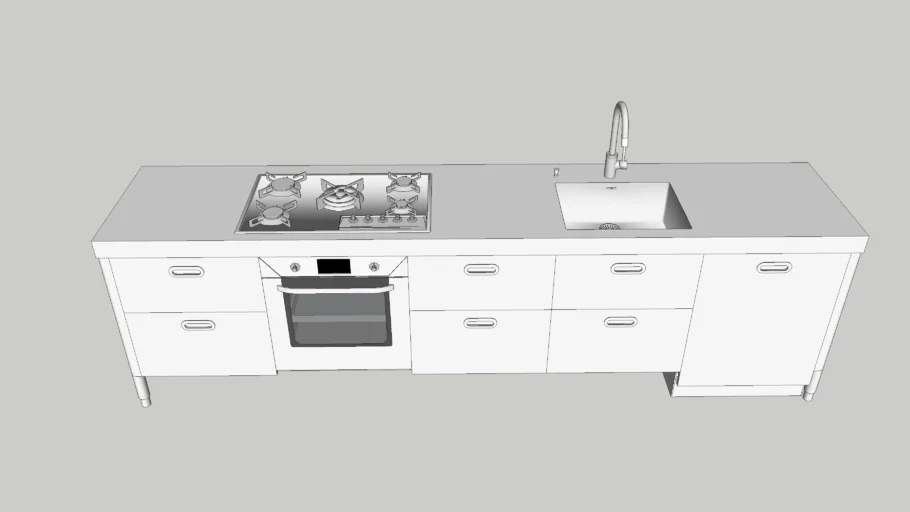 Alpes Inox kitchen 310 cm | 3D Warehouse