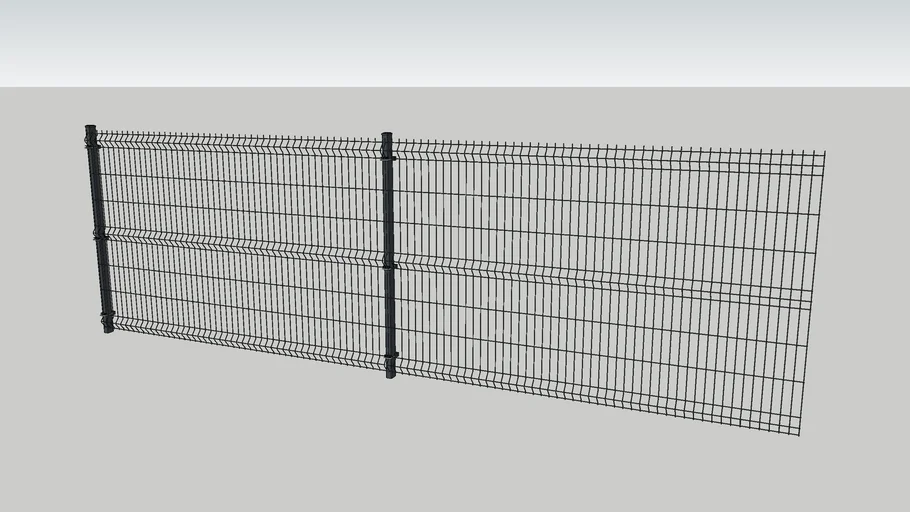 Vega B Light mesh panel H=1530mm - Omega D2 posts | 3D Warehouse
