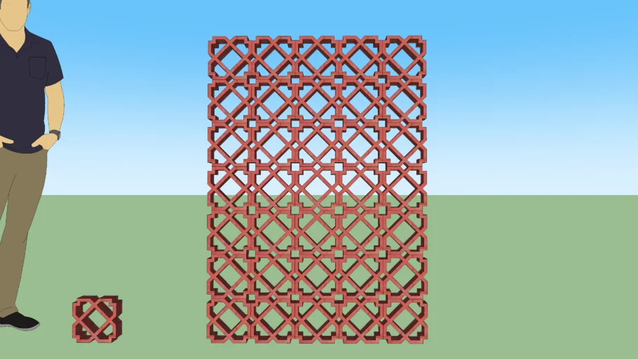 Square clay jaali - swamy and co | 3D Warehouse