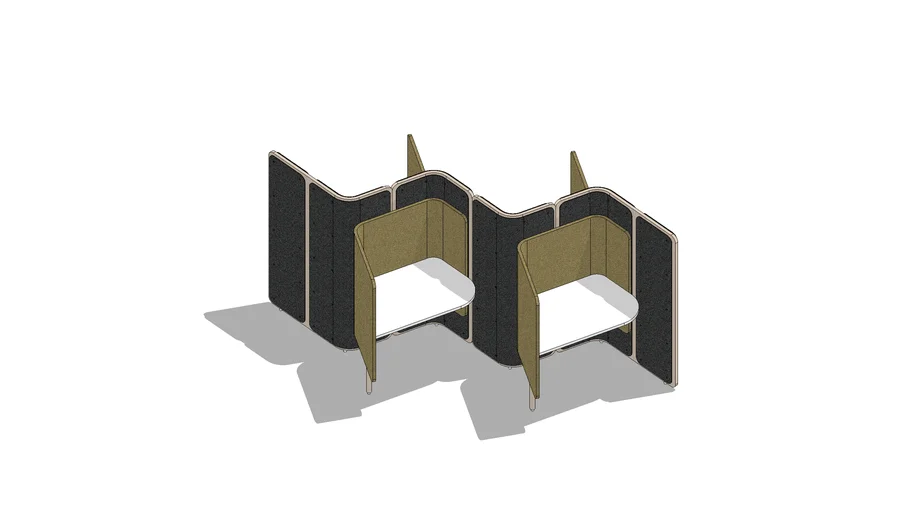 Private Work Booth Four Person : COPPICE-LIBRARY-04 : Orangebox | 3D ...