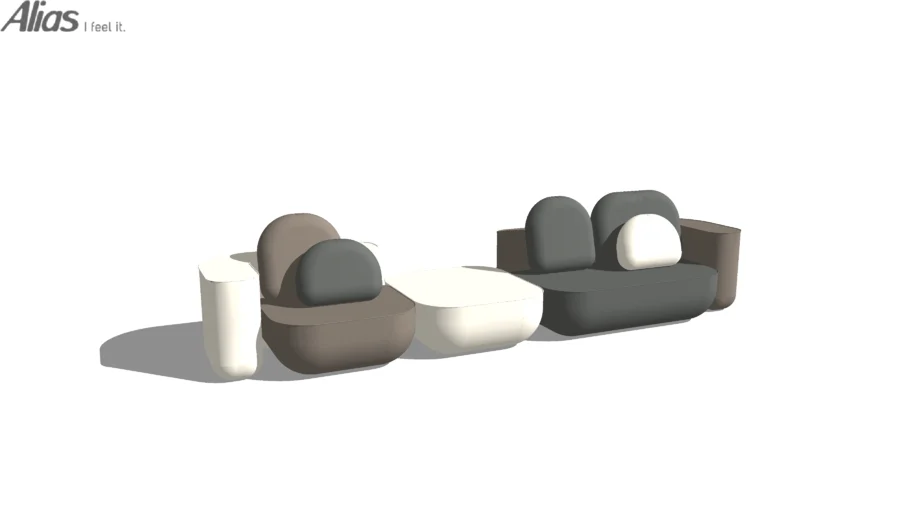 Alias Okome Sofa Composition (25C+25G+25E+27A) | 3D Warehouse
