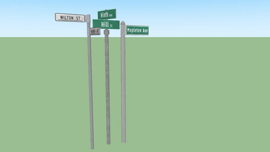 Road name signs set | 3D Warehouse