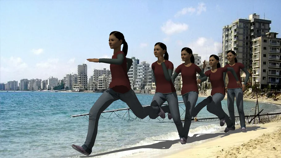 Carla running on the beach (5 positions) | 3D Warehouse