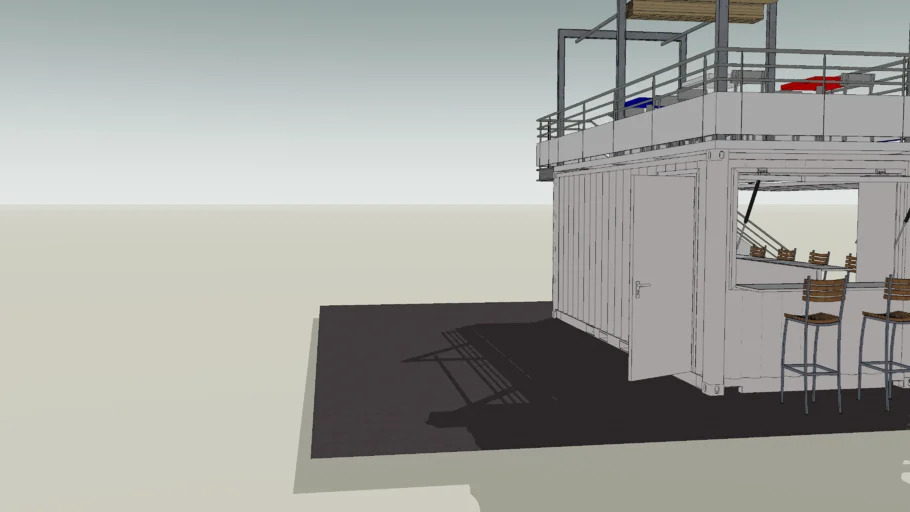 20ft shipping container bar snack / container bar snack | 3D Warehouse