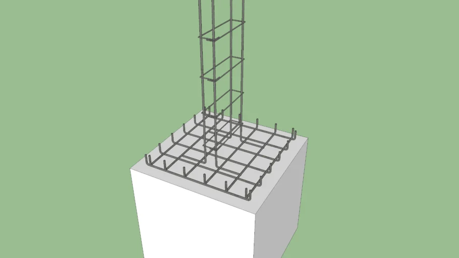 Ferragens para sapata de 60x60x60 + pilar de 10x30. | 3D Warehouse