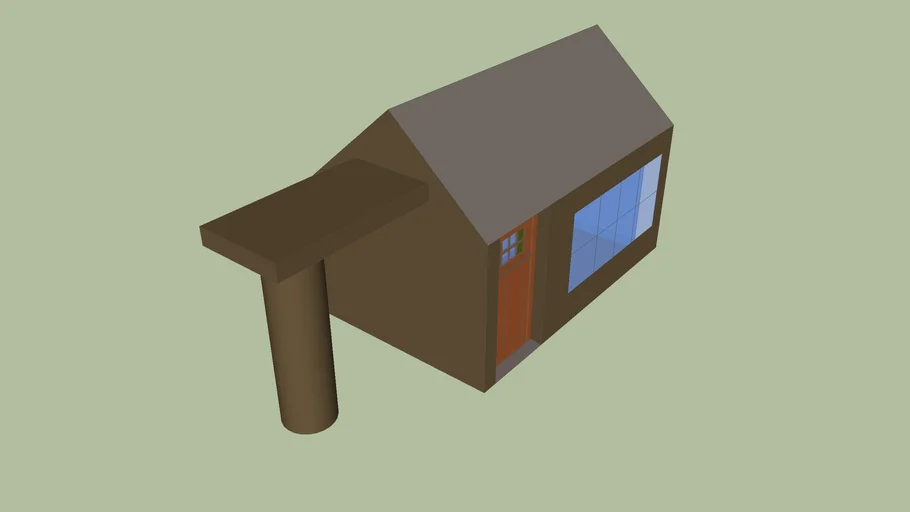 a basic house made of glass with a dimanic door | 3D Warehouse