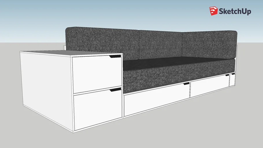 Couch w/storage | 3D Warehouse