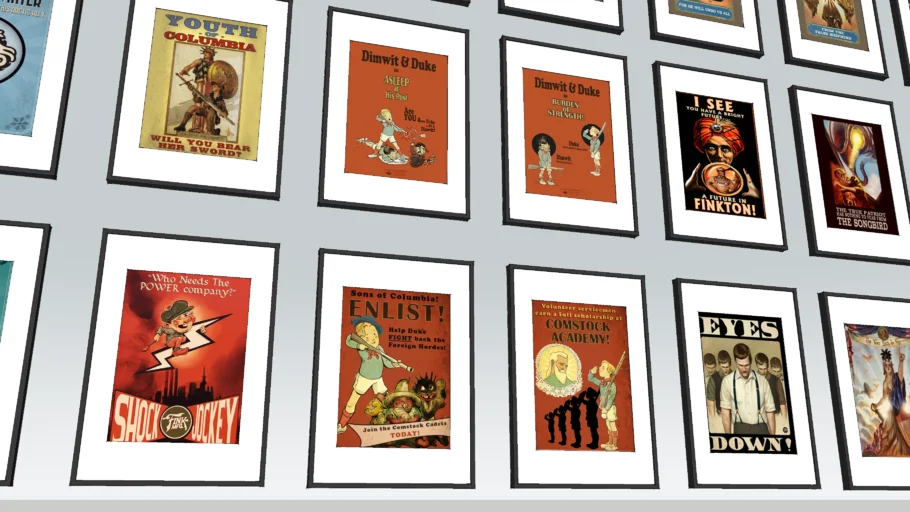 Retro Bioshock Infinite posters, in 100x70cm IKEA RIBBA frames | 3D ...
