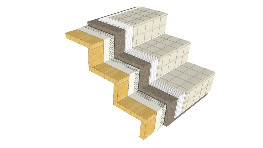 06.130.0511 Tile on wood stairs | 3D Warehouse