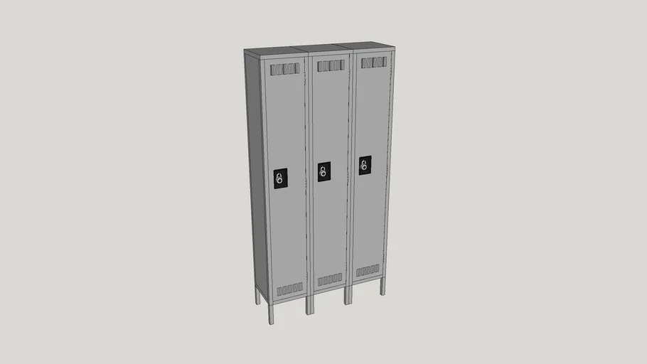 Uline Single Tier Lockers—3 Wide | 3D Warehouse