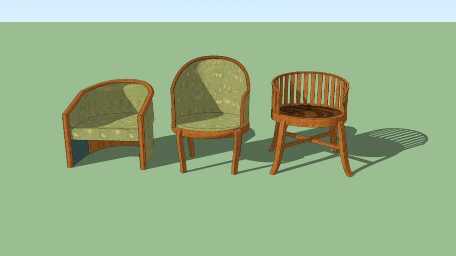 KURSI KAYU BULAT | 3D Warehouse