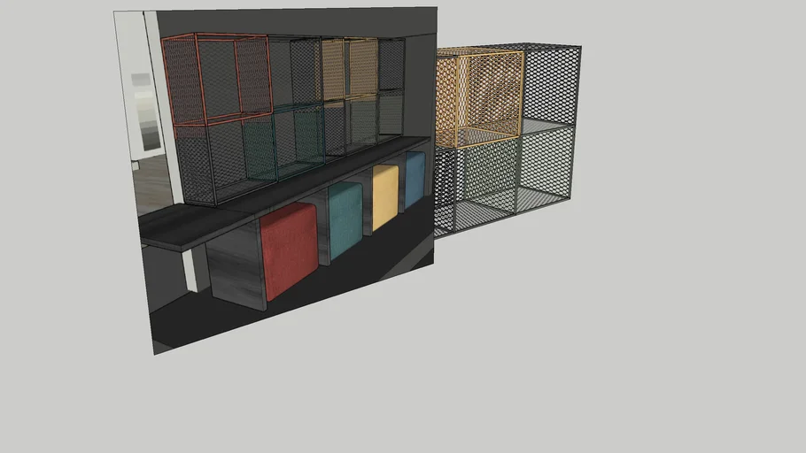 colored cubes mesh / metal /steel storage - shelves | 3D Warehouse