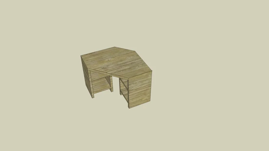 Corner Computer Desk - Dimensioned | 3D Warehouse