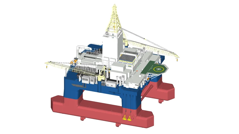 HE UDW Semi-submersible Drilling Rig 7th Generation | 3D Warehouse