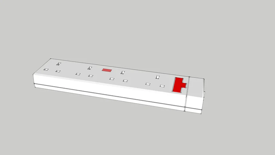 4 way UK extension cord | 3D Warehouse
