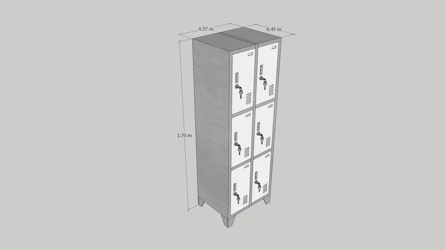 FULL LOCKERS SPA LOCKER 2 CUERPOS TRIPLES - 6 PUERTAS | 3D Warehouse