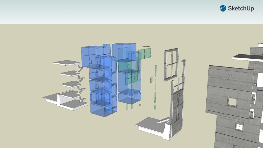 4x4 house Tadao Ando (copy) | 3D Warehouse