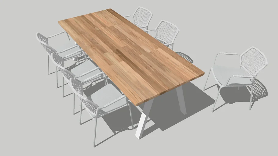 Barista dining set Frozen rope with Ambassador Teak table - Taste 4SO ...