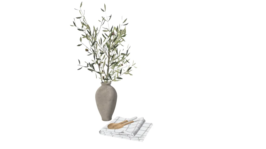 Towel and Spoons with Greenery | 3D Warehouse