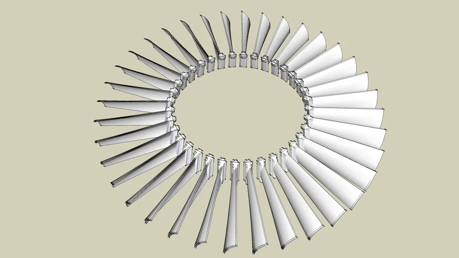 T56 - 1st Stage Compressor Blade Array | 3D Warehouse