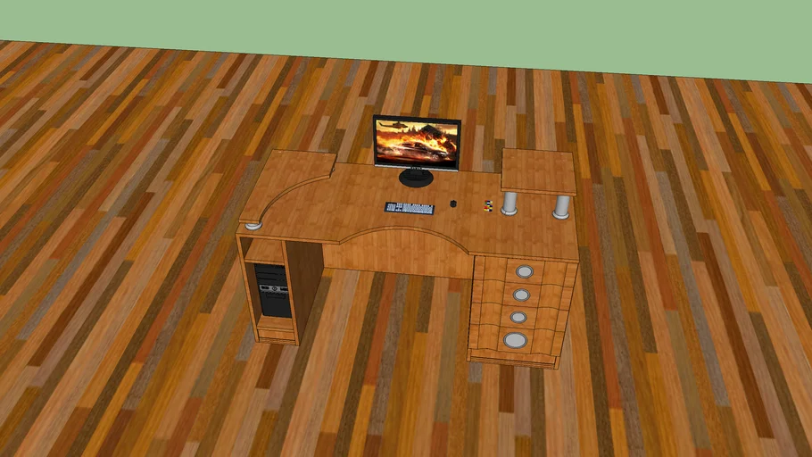 Table for PC with PC | 3D Warehouse
