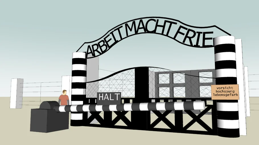 Auschwitz gate, arbeit macht frei, poland | 3D Warehouse