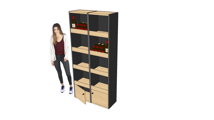 Armoire Présentoir 8 Casiers Portes Basses 2 Tons | 3D Warehouse