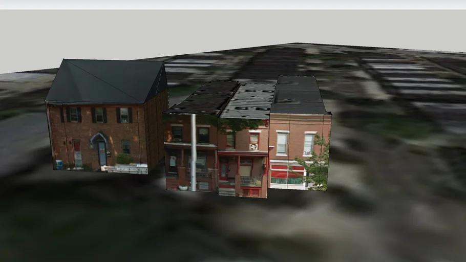 Rowhomes and a Single Family Home | 3D Warehouse