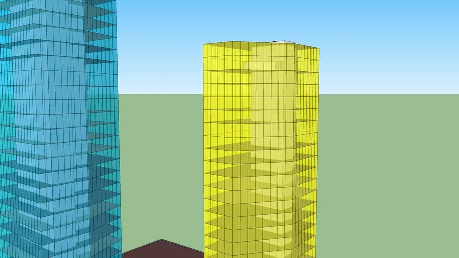 Blue and Gold Towers | 3D Warehouse