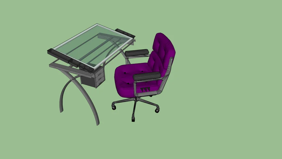 DRAFTING TABLE WITH CHAIR | 3D Warehouse