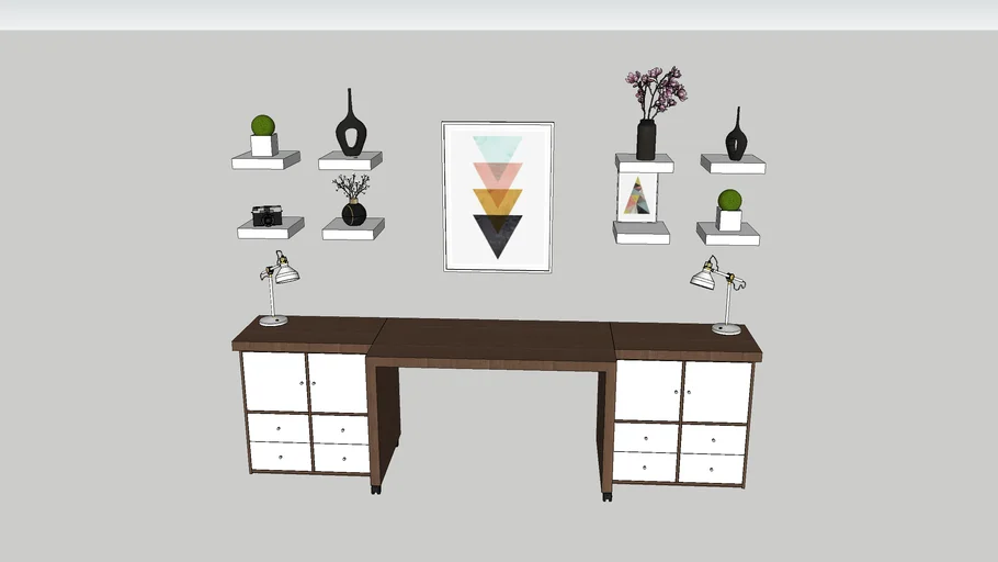 rollinng desk setup | 3D Warehouse