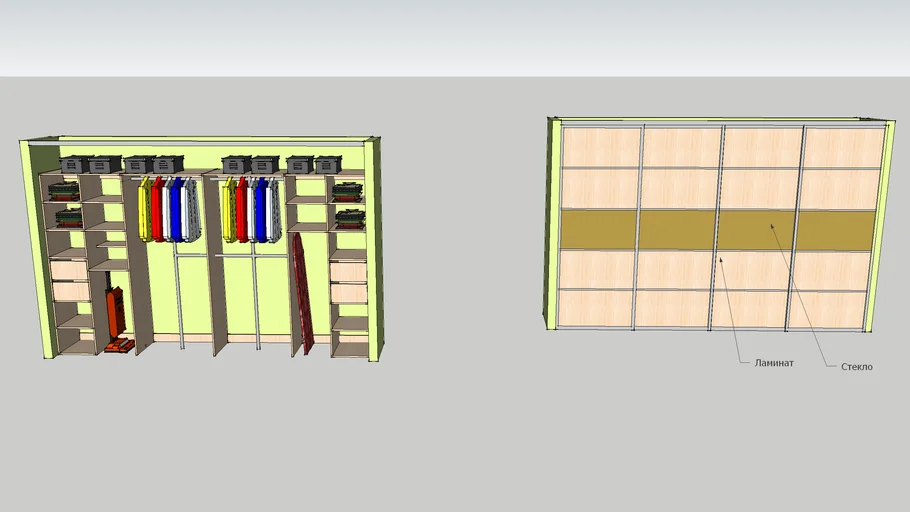 Wardrobe with sliding doors | 3D Warehouse