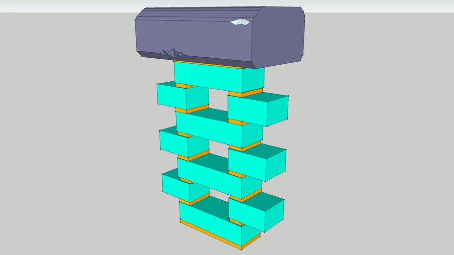 Staggered Brick Porch Rail Section Circa 1910 | 3D Warehouse