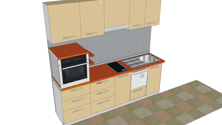 Kuhinjca sa rernom na rednoj ploci | 3D Warehouse