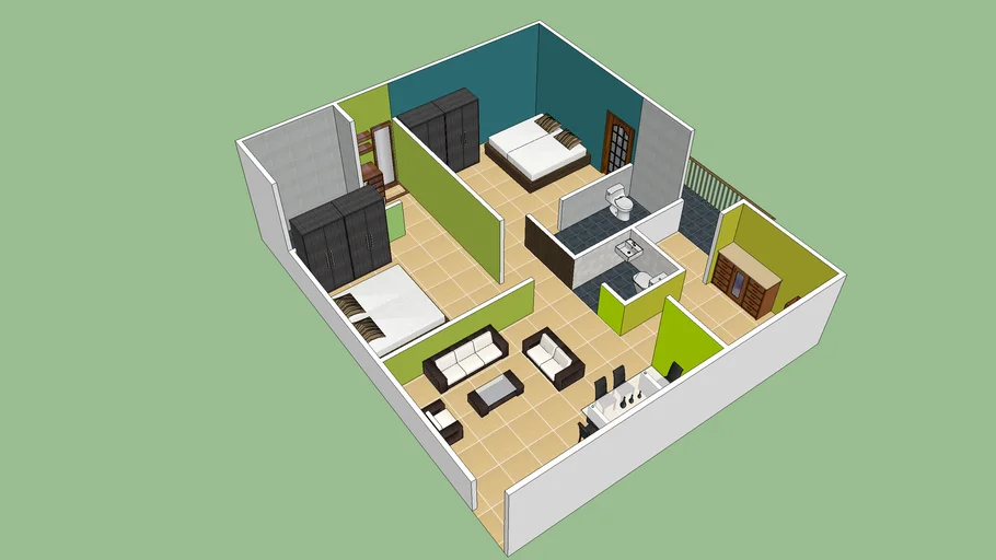 Flat 3d Plan